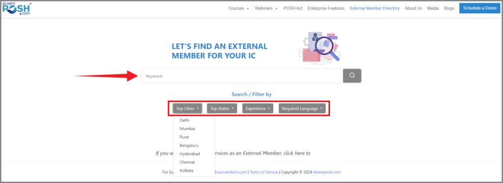 Accessing External Member Directory tool